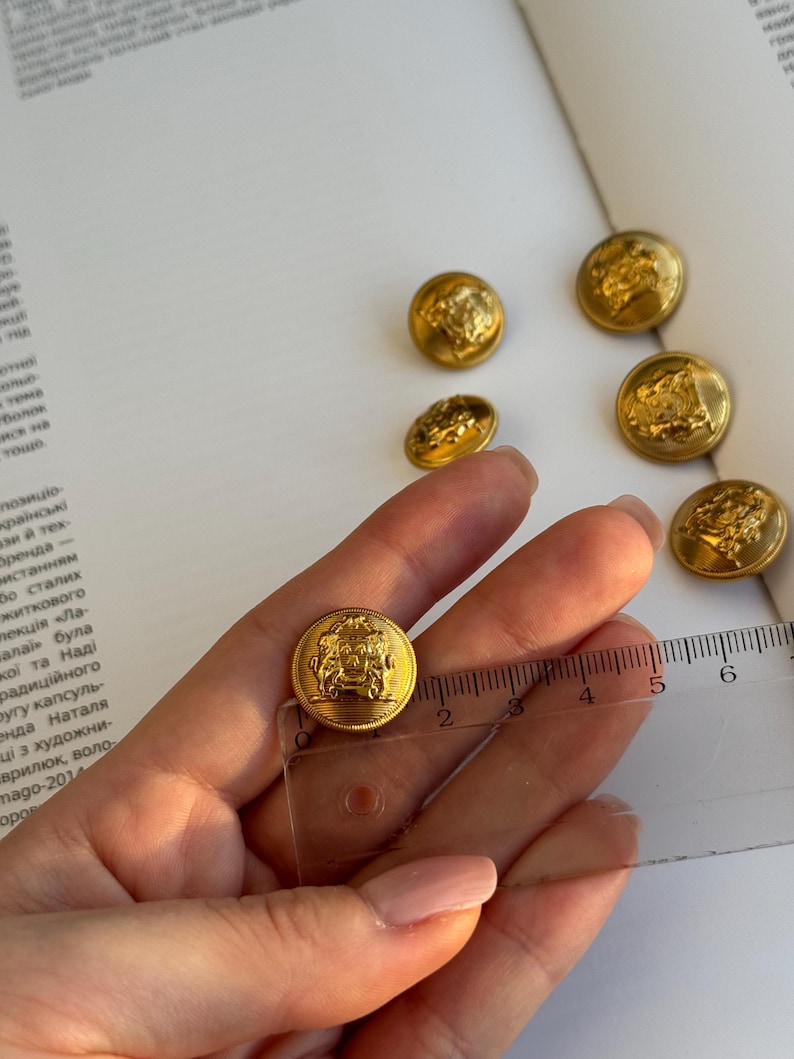 Luxury Gold Blazer Buttons – Heavy Cast Metal Buttons With Heraldic ...