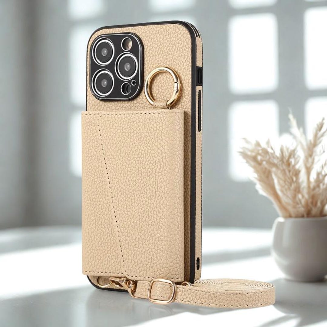 Trendy Wallet Mirror Case With Card Pockets & Ring Holder | Crossbody ...