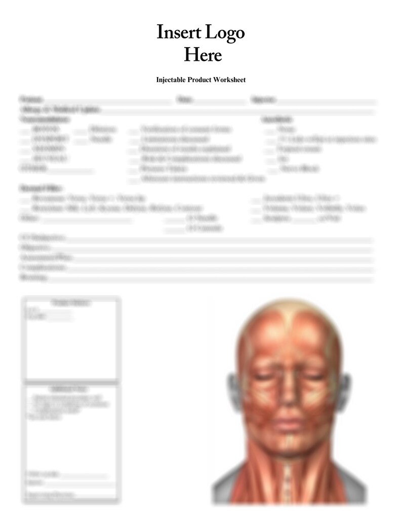 Injectable Product Worksheet Template: Editable Medspa Form (digital ...