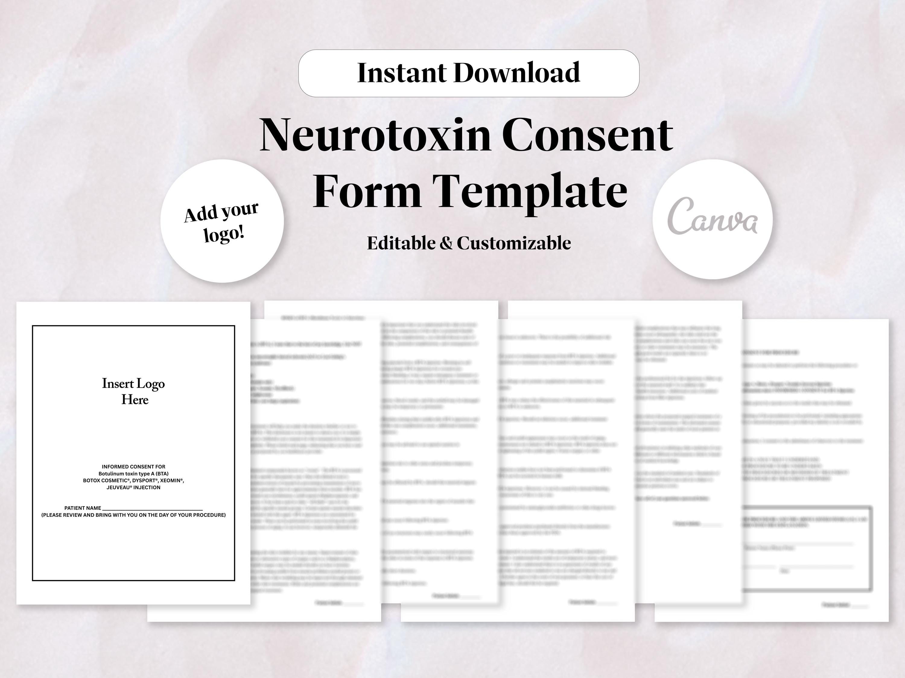 Neurotoxin Consent Form Template: Editable Medspa Clinic Form (digital ...