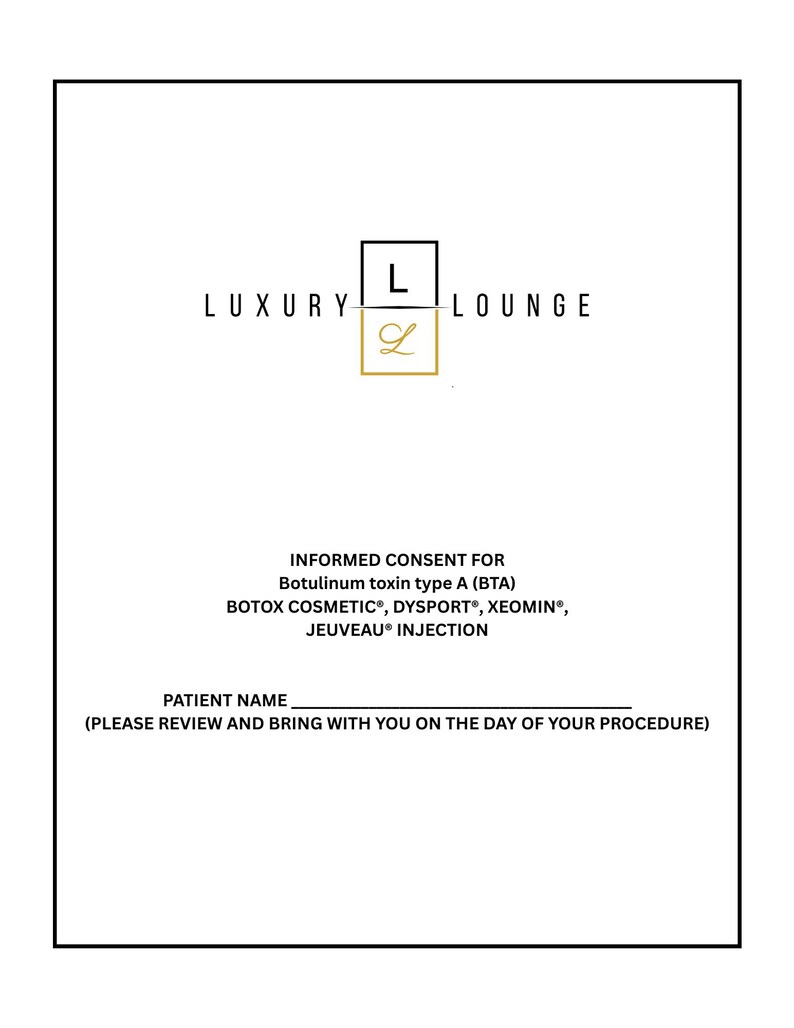 Neurotoxin Consent Form Template | Editable Canva Template | Medspa ...