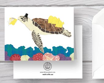 Sea turtle card | Etsy