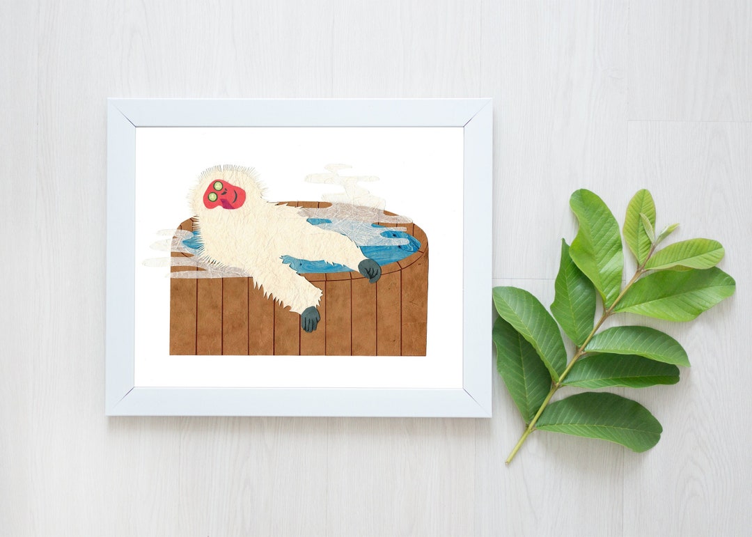 Macaque Print-japanese Macaque-spa Print-monkey Print-monkey Art-spa ...