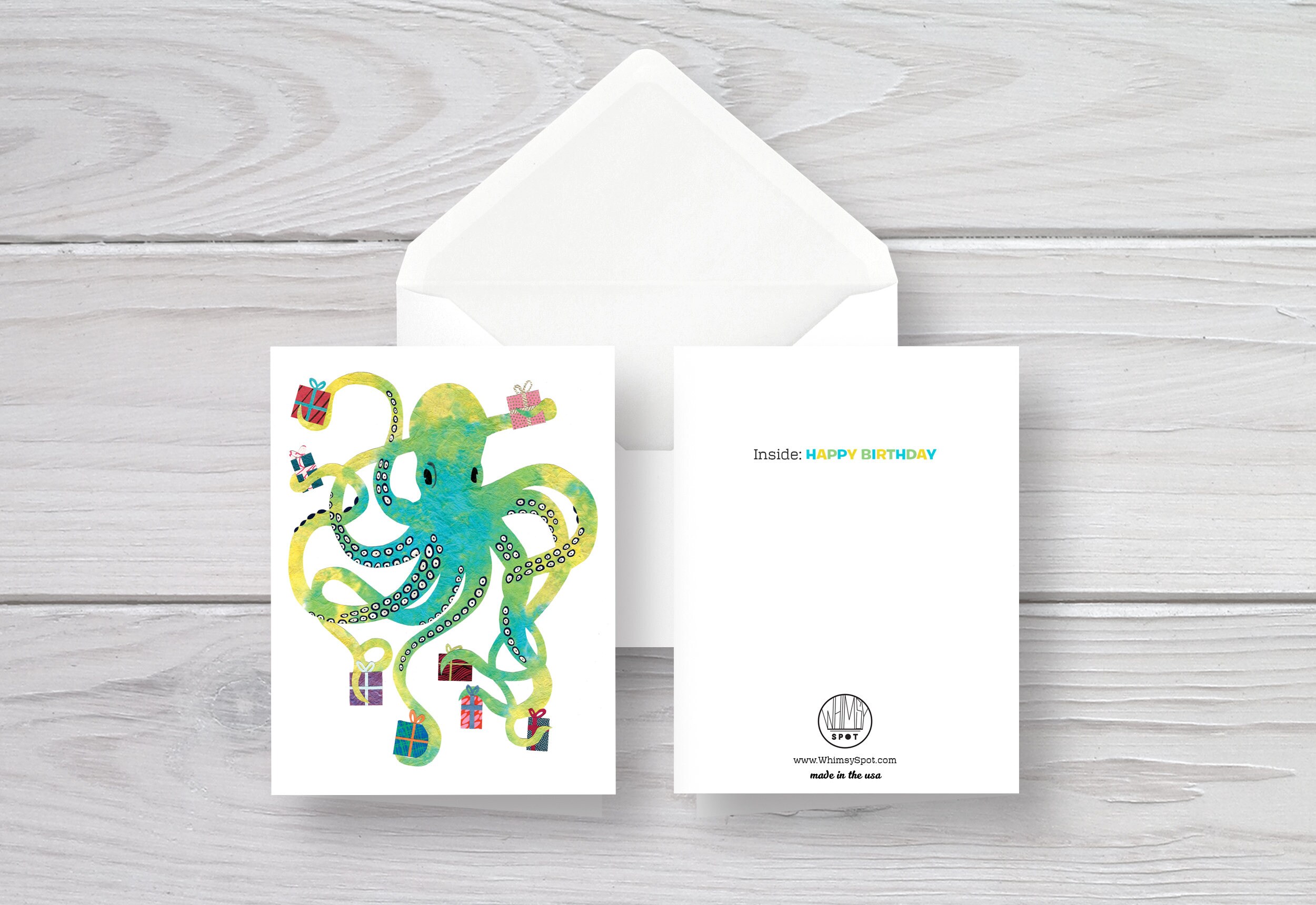 Birthday Card-happy Birthday-octopus Card-presents Card-octopus ...