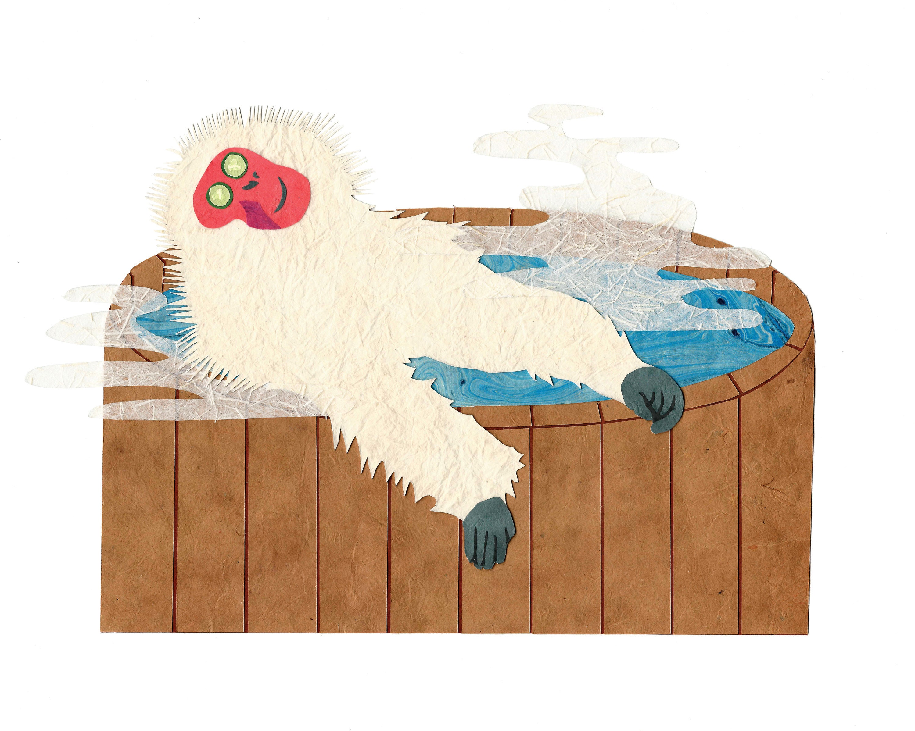 Macaque Print-japanese Macaque-spa Print-monkey Print-monkey Art-spa ...