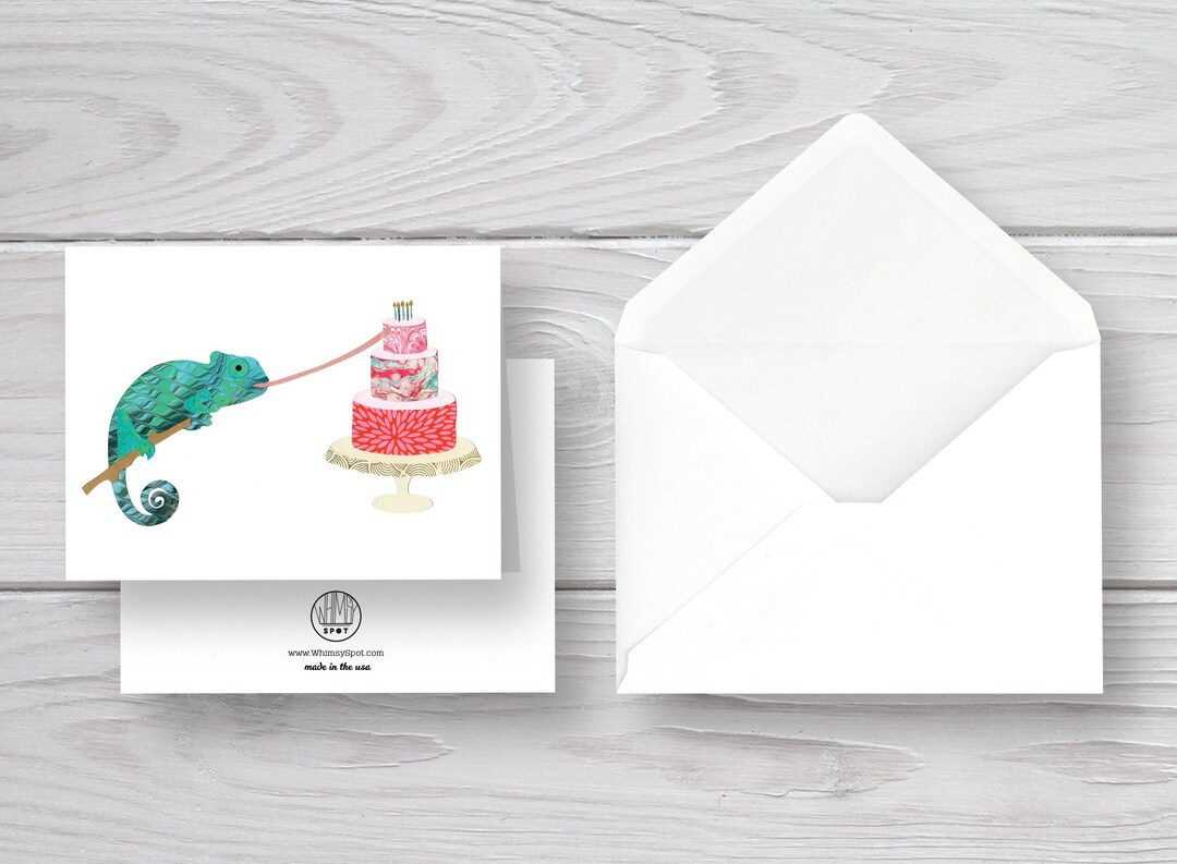 Chameleon Card-chameleon-chameleon Art-chameleon Print-jungle Card ...