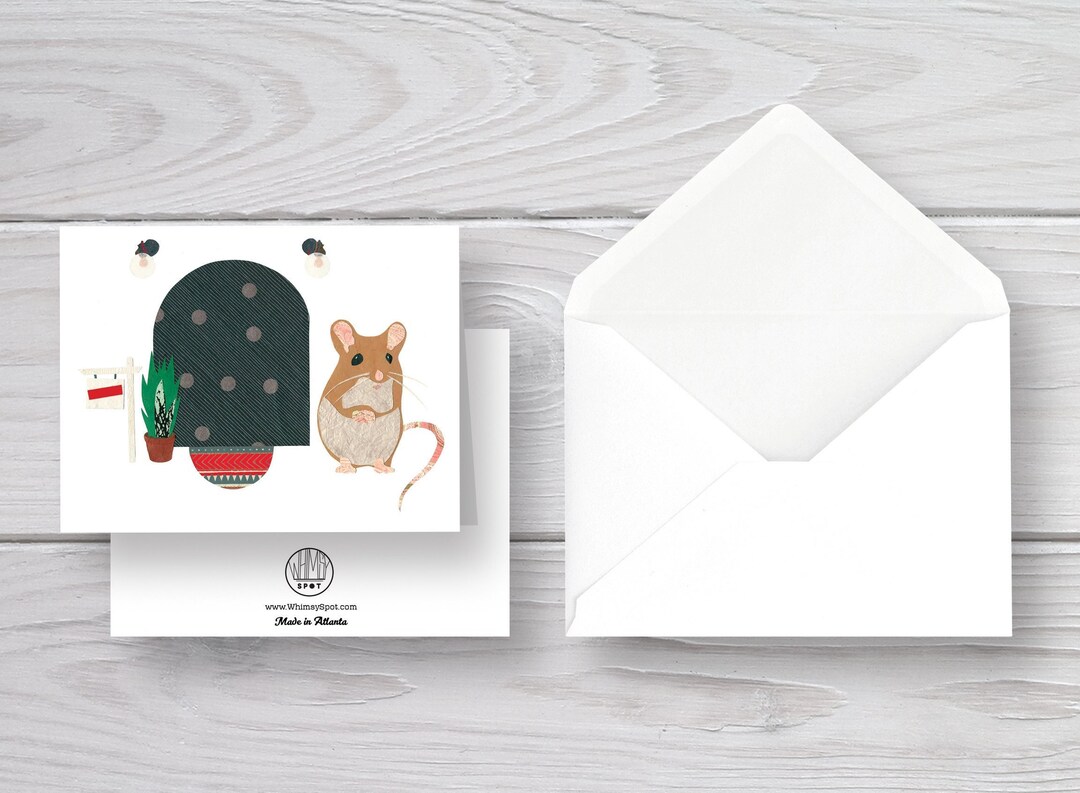 New Home Mouse Card – Housewarming Greeting Card, Cute Mouse Art - Etsy