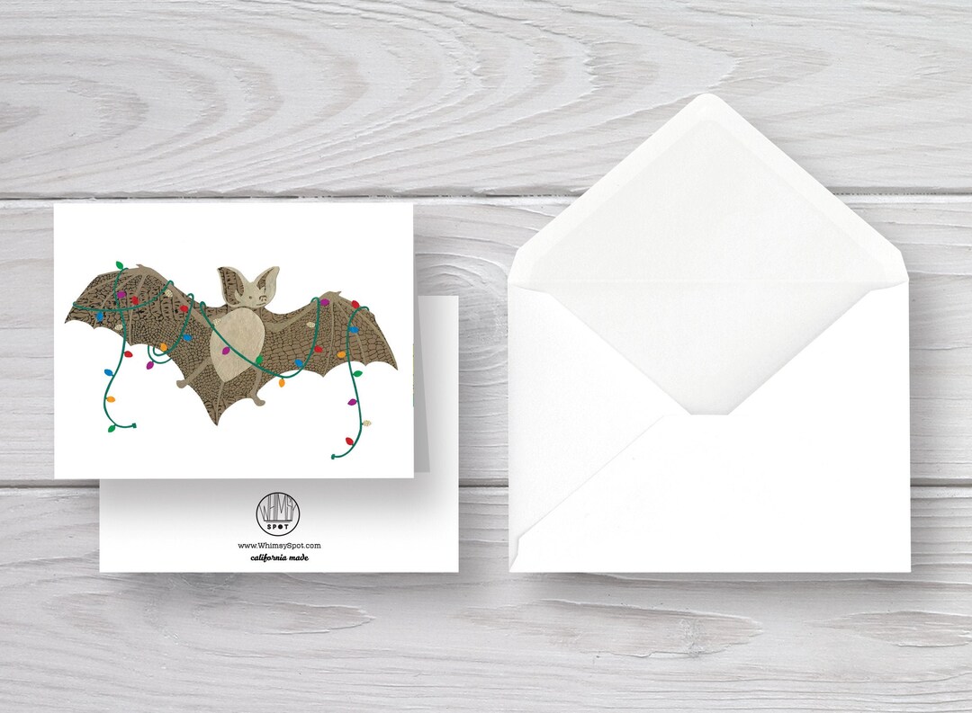 Vampire Bat Card-vampire Bat-bat Card-halloween Card-christmas Card-bat ...