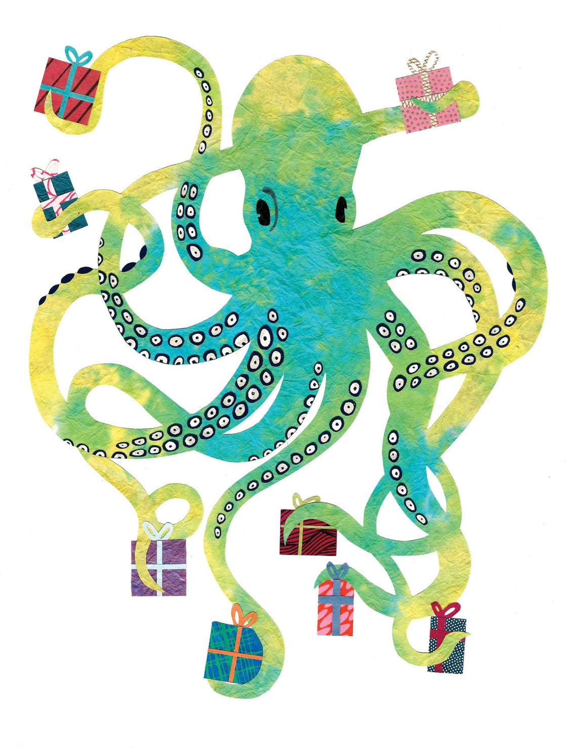 Birthday Card-happy Birthday-octopus Card-presents Card-octopus ...