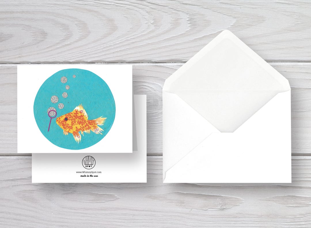 Goldfish Card-goldfish-fish Card-goldfish Art-goldfish Print-pet Card ...