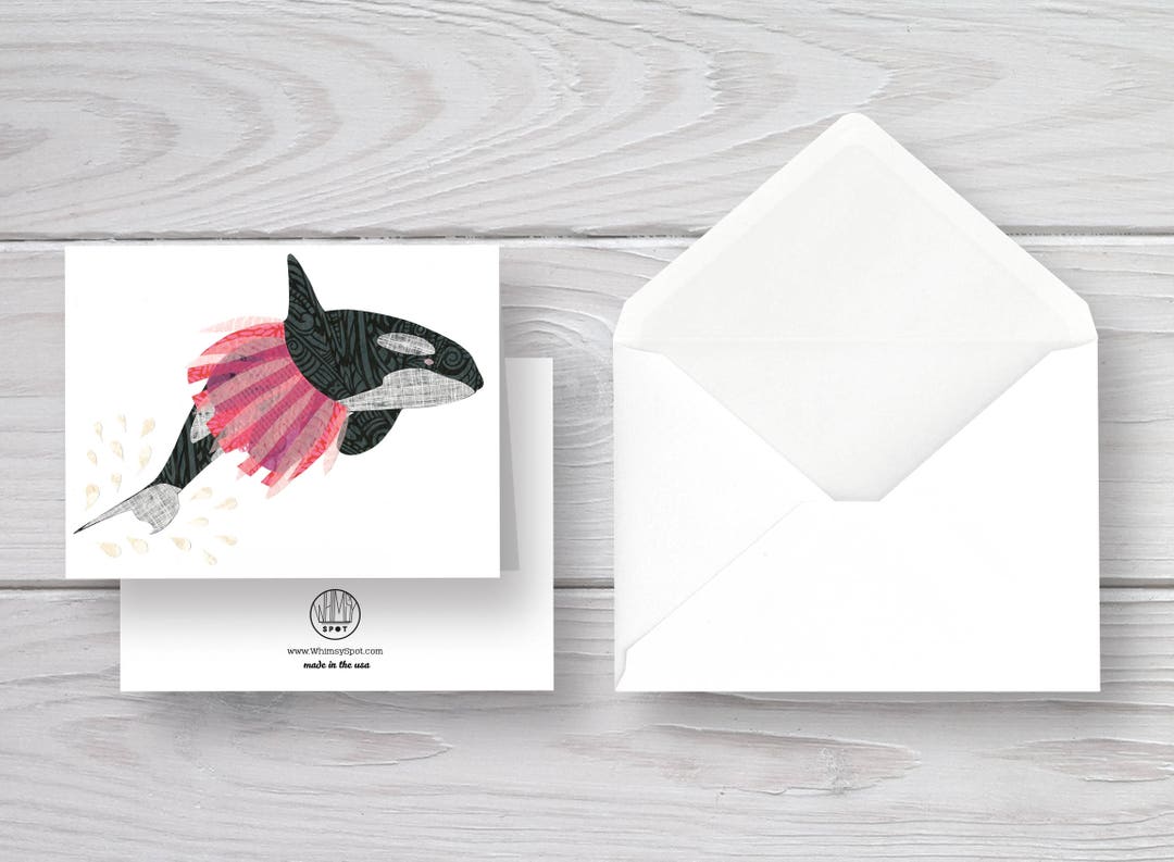 Orca Card-killer Whale-ballerina-ballerina Card-orca Art-whale Print ...