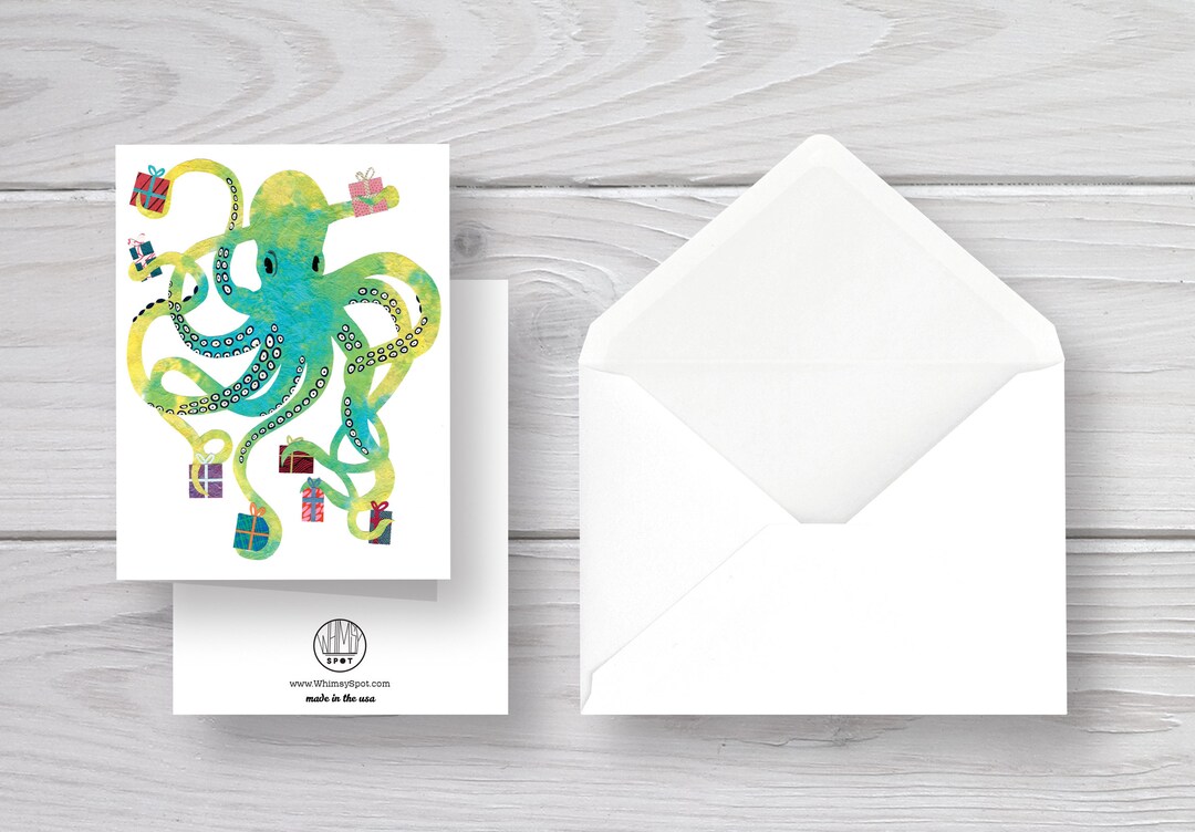 Octopus Card-octopus-octopus Art-octopus Print-ocean Card-ocean Animal ...