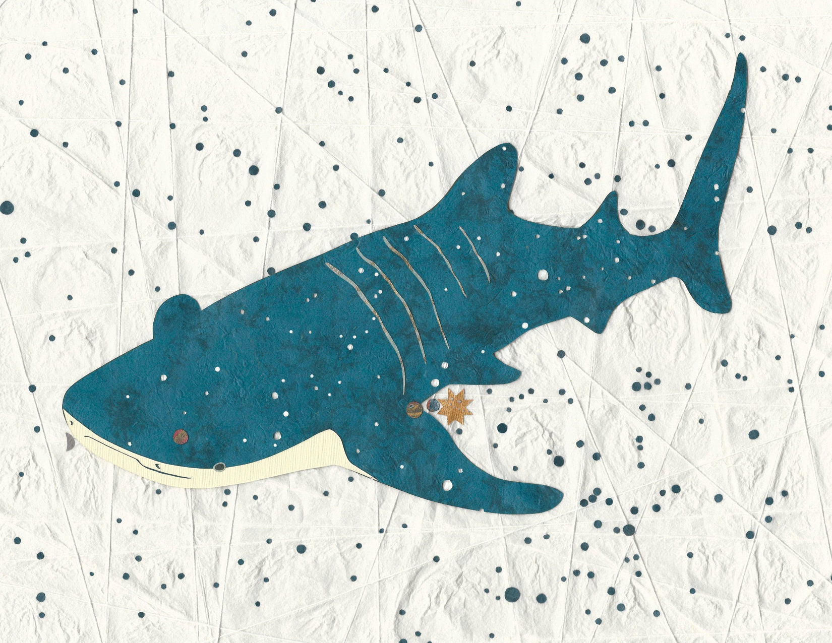 Whale Shark Star Chart Card, Ocean Animal Greeting - Etsy