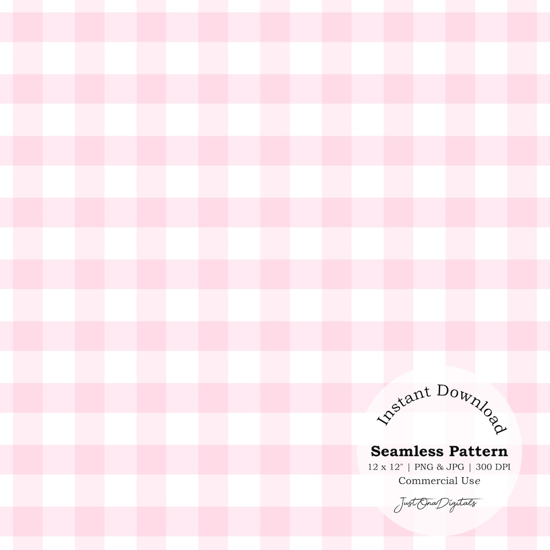 Pink Gingham Seamless Patterns, Printable Patterns, Checkered Fabric ...