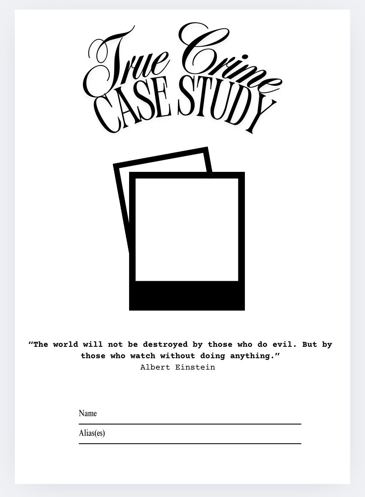 Case Study Template | True Crime Aesthetic | Forensic Psych. Project ...