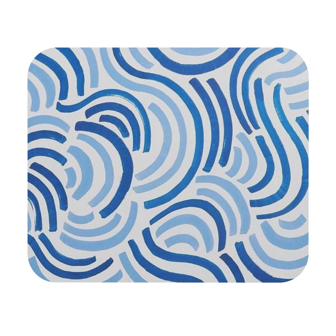 Cool Waves Mouse Pad | Stylish Desk Accessory | Office Gift | Blue and ...