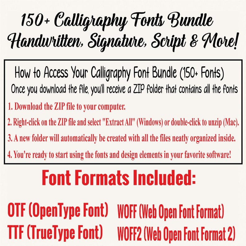150+ Calligraphy Font Bundle: Handwritten Script Signature Fonts ...
