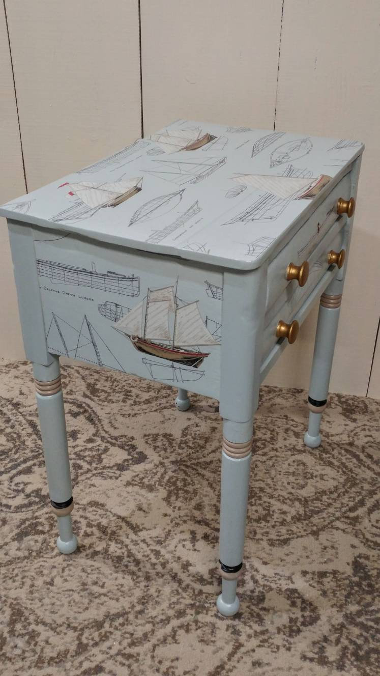 Cottage Furniture Nautical Nightstand 2 Drawer Nightstand Cottage ...