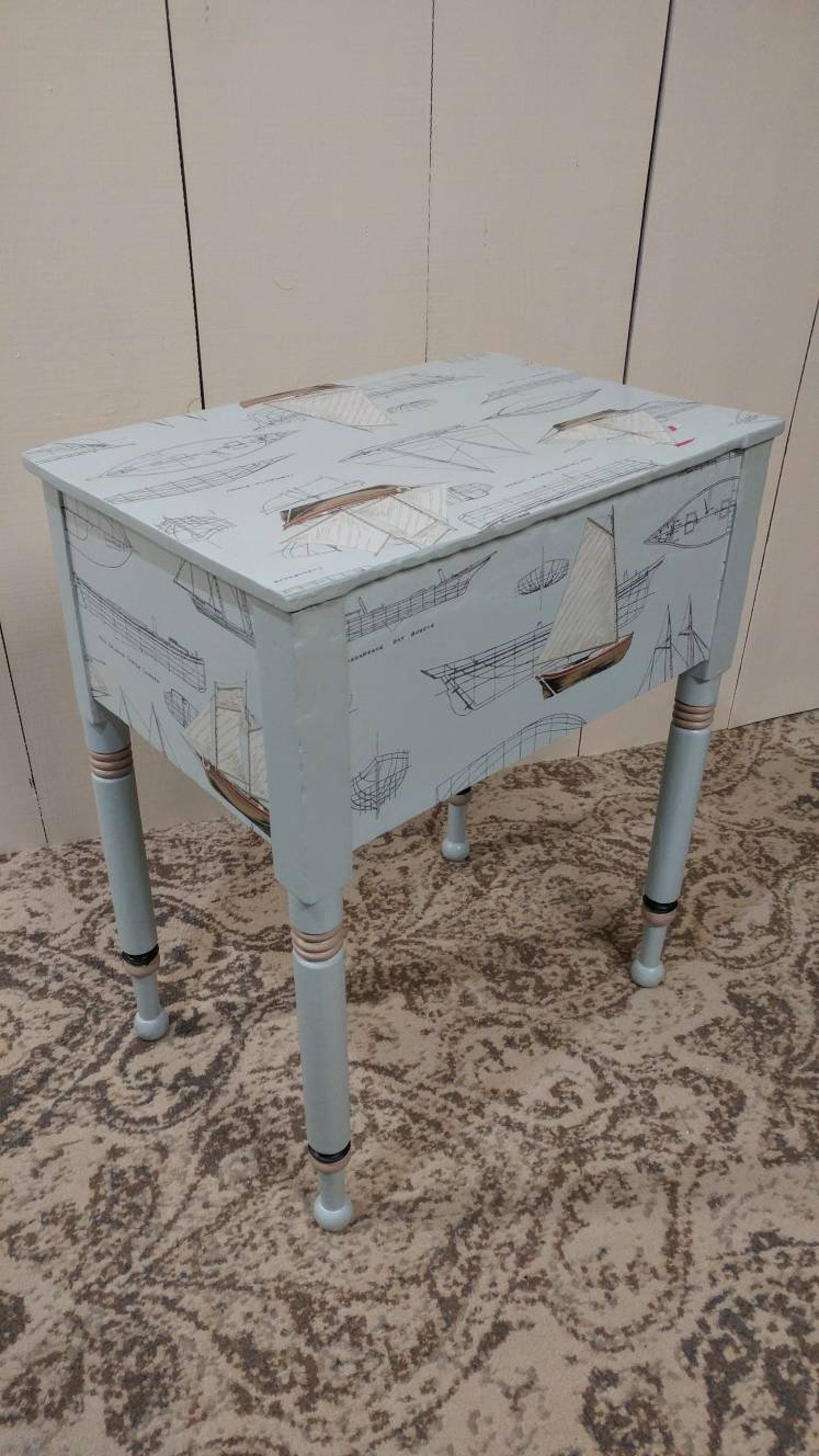 Cottage Furniture Nautical Nightstand 2 Drawer Nightstand Cottage ...