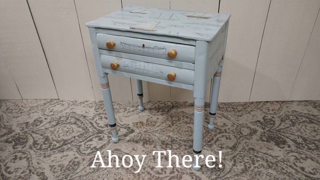 Cottage Furniture Nautical Nightstand 2 Drawer Nightstand Cottage ...