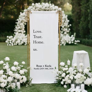 Custom Wedding Fabric Sign, Wedding Welcome Sign, Modern Outdoor ...