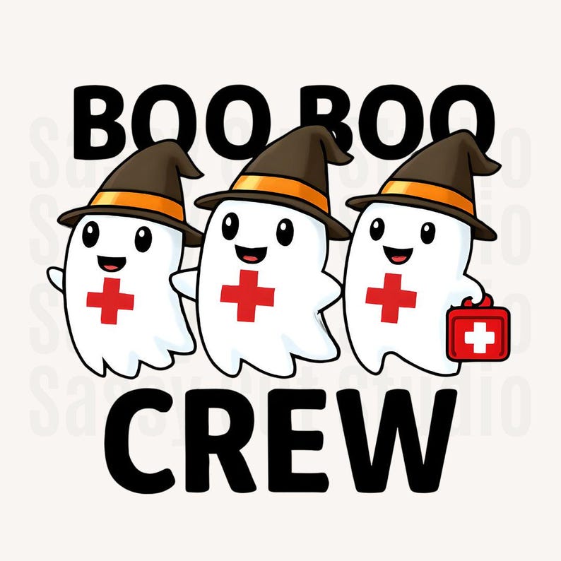 Boo Boo Crew PNG | Cute Halloween Nurse Ghosts Sublimation Design ...
