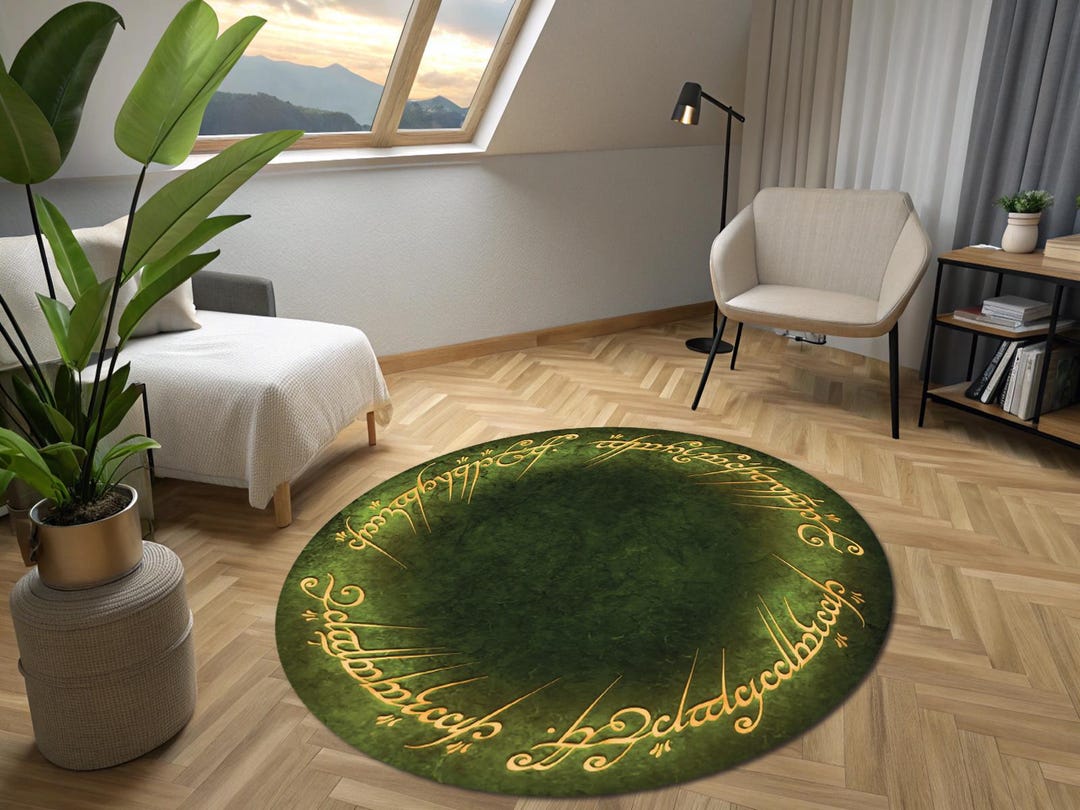 Lord of the Rings, Lotr Green Rug,round Rug, Movie Rug,livingroom Decor ...