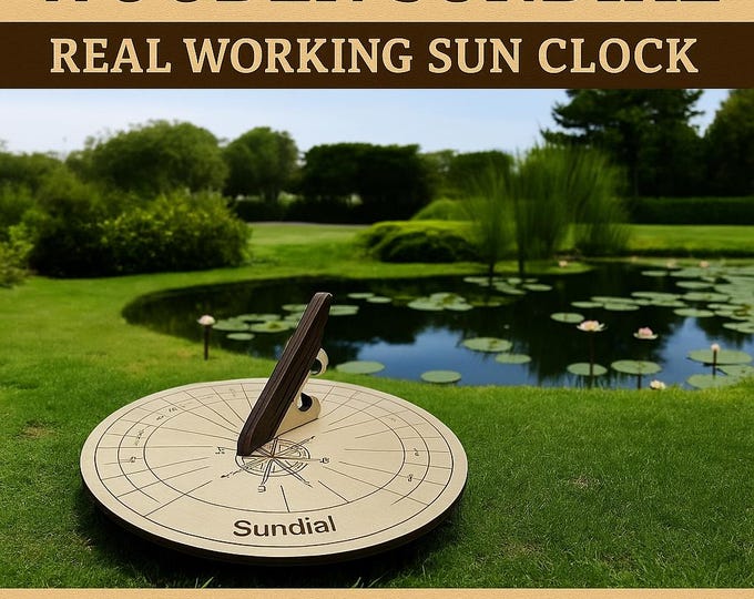 Laser Cut Mechanical Sundial 3D Model SVG Glowforge Wood Sundial Files ...