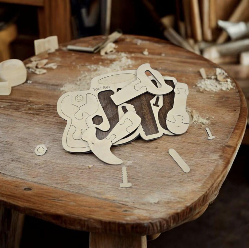 Tool Set Puzzle Template Svg | Laser Cut Digital File | Svg DXF CDR AI ...