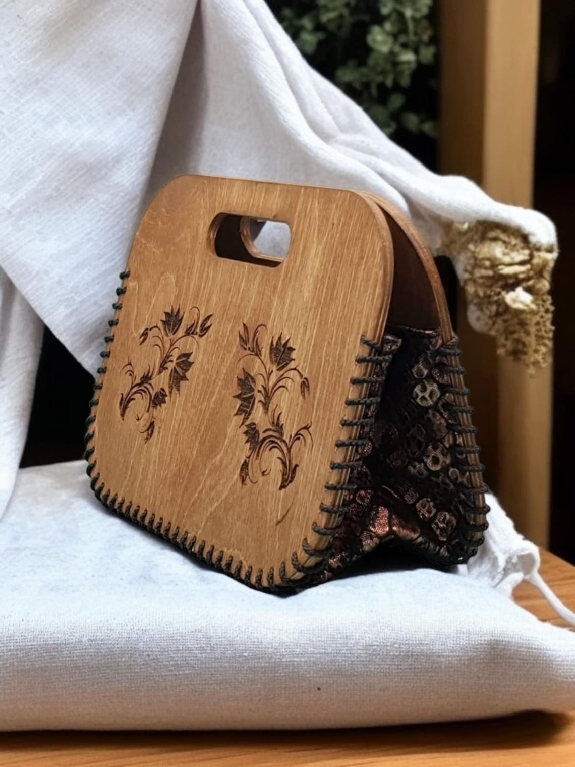 Laser Cut Wooden Bag Template | 3mm Plywood Purse Design (svg, Dxf, Cdr ...