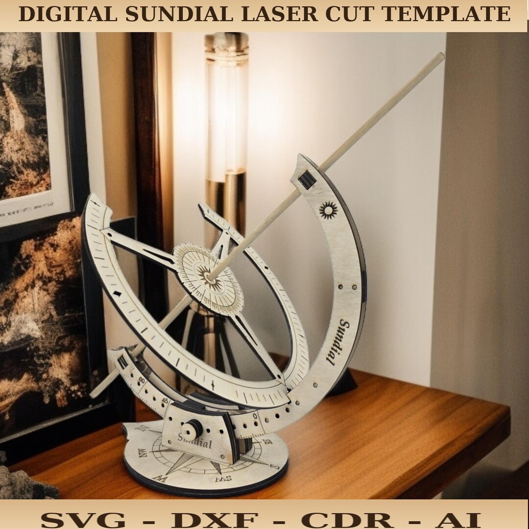 Digital Sundial Laser Cut Template: 3mm Plywood & Acrylic (digital ...