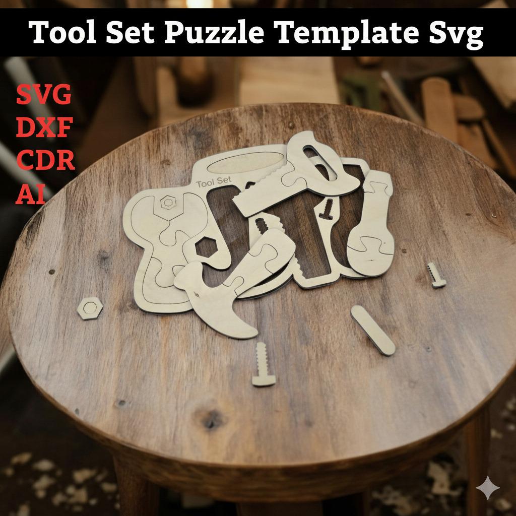 Tool Set Puzzle Template Svg | Laser Cut Digital File | Svg DXF CDR AI ...