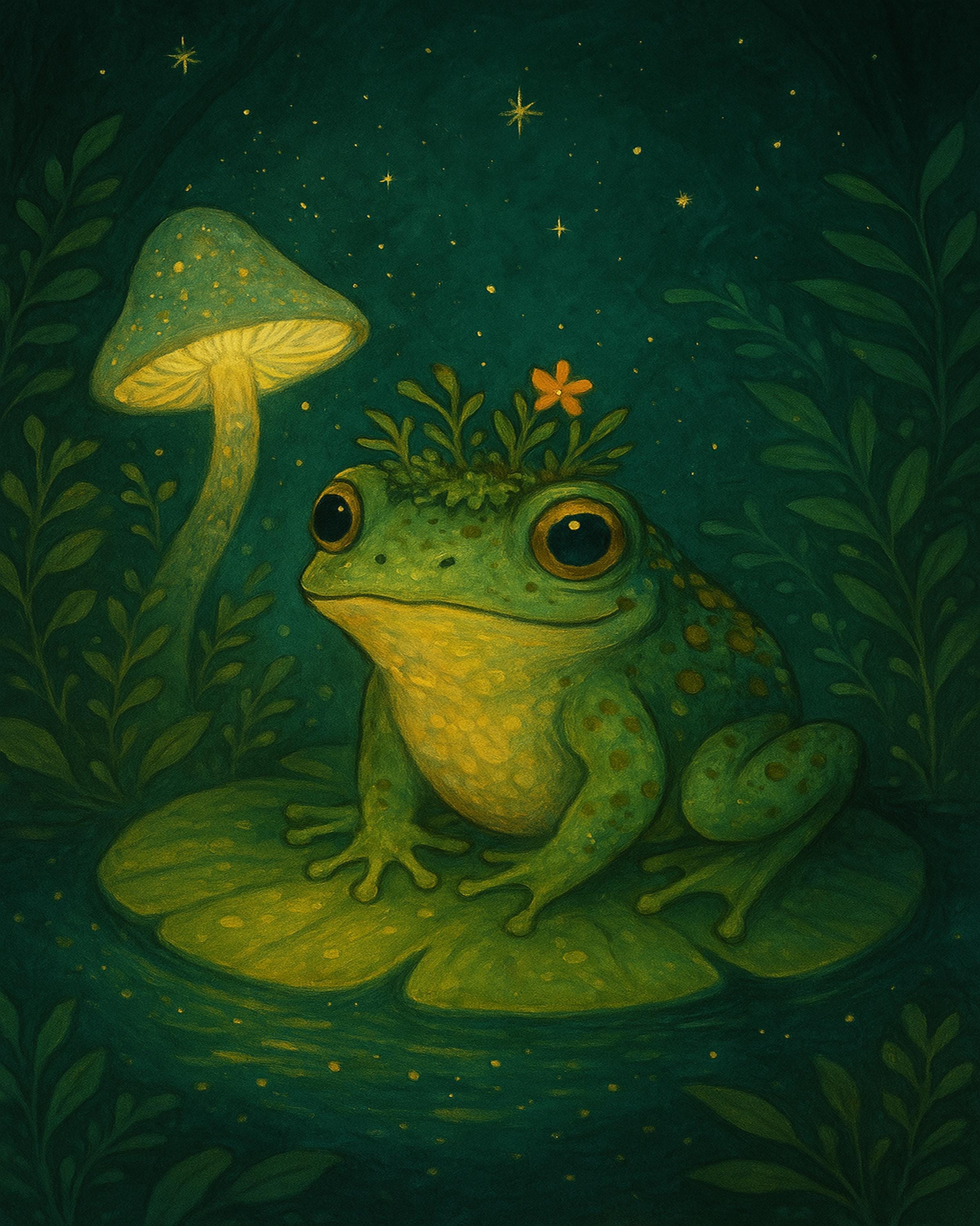 Mossy the Toad Printable Art – 8x10 Digital Forest Creature Wall Decor ...