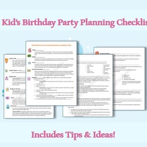 Kid's Party Planning Checklist - Etsy