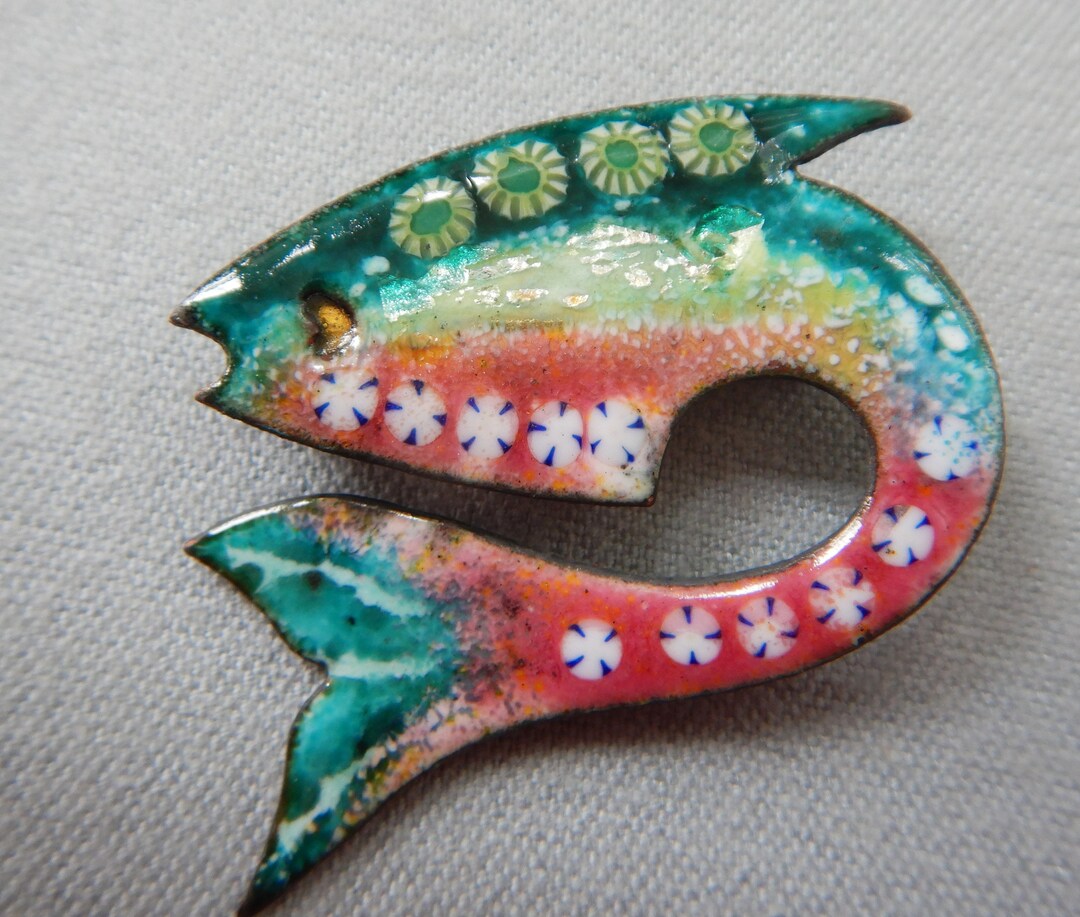 Enamel Fish Pin - Rainbow - Etsy