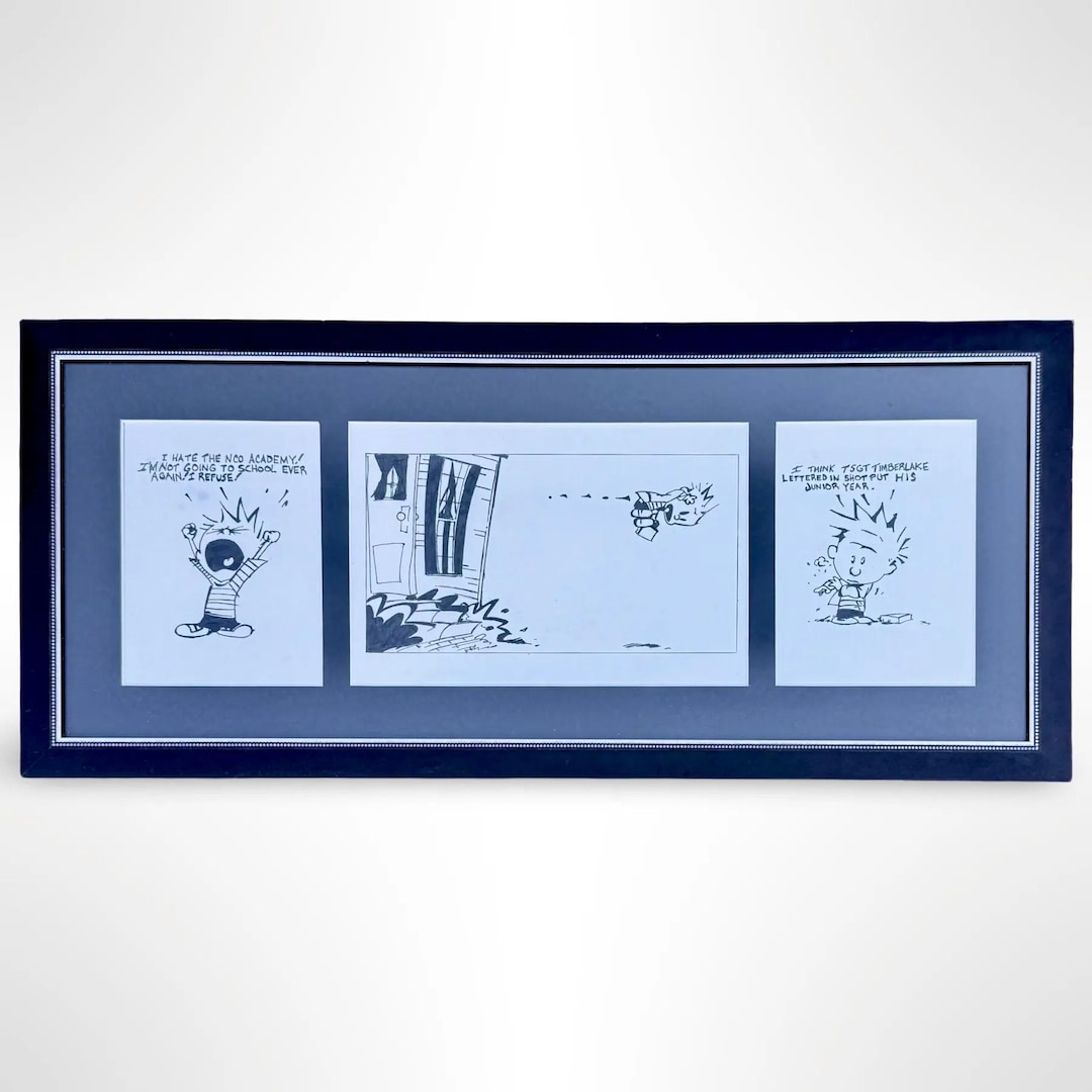 Vintage Calvin and Hobbes Comic Strip Original Framed Print – 3-panel ...