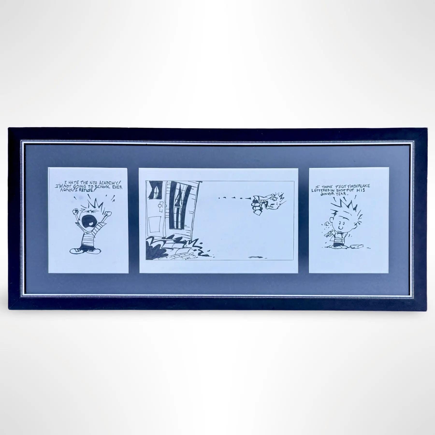 Vintage Calvin and Hobbes Comic Strip Original Framed Print – 3-panel ...