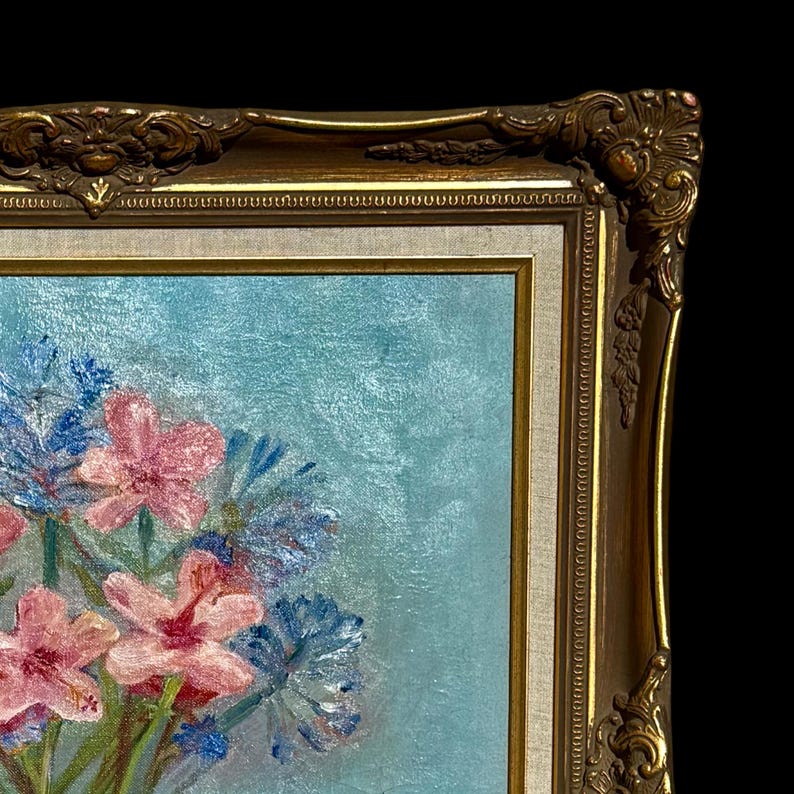 Vintage E. Hirshfield Floral Still Life Oil Painting in Gilt Frame ...
