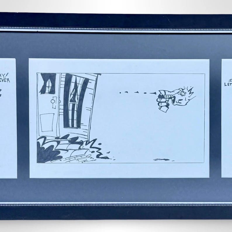 Vintage Calvin and Hobbes Comic Strip Original Framed Print – 3-panel ...