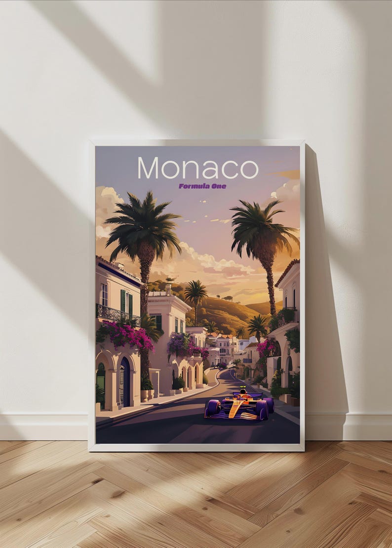 Formula 1 Monaco Grand Prix Poster – Monaco Race Track – F1 Racing ...