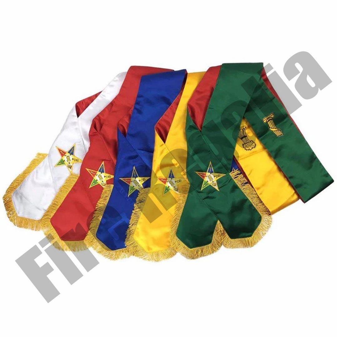 OES Sash – Set of 5 Sashes | Order of the Eastern Star Regalia | OES ...
