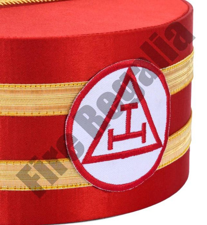 Royal Arch Chapter Crown Cap – Red & Gold | Masonic Regalia Hat ...