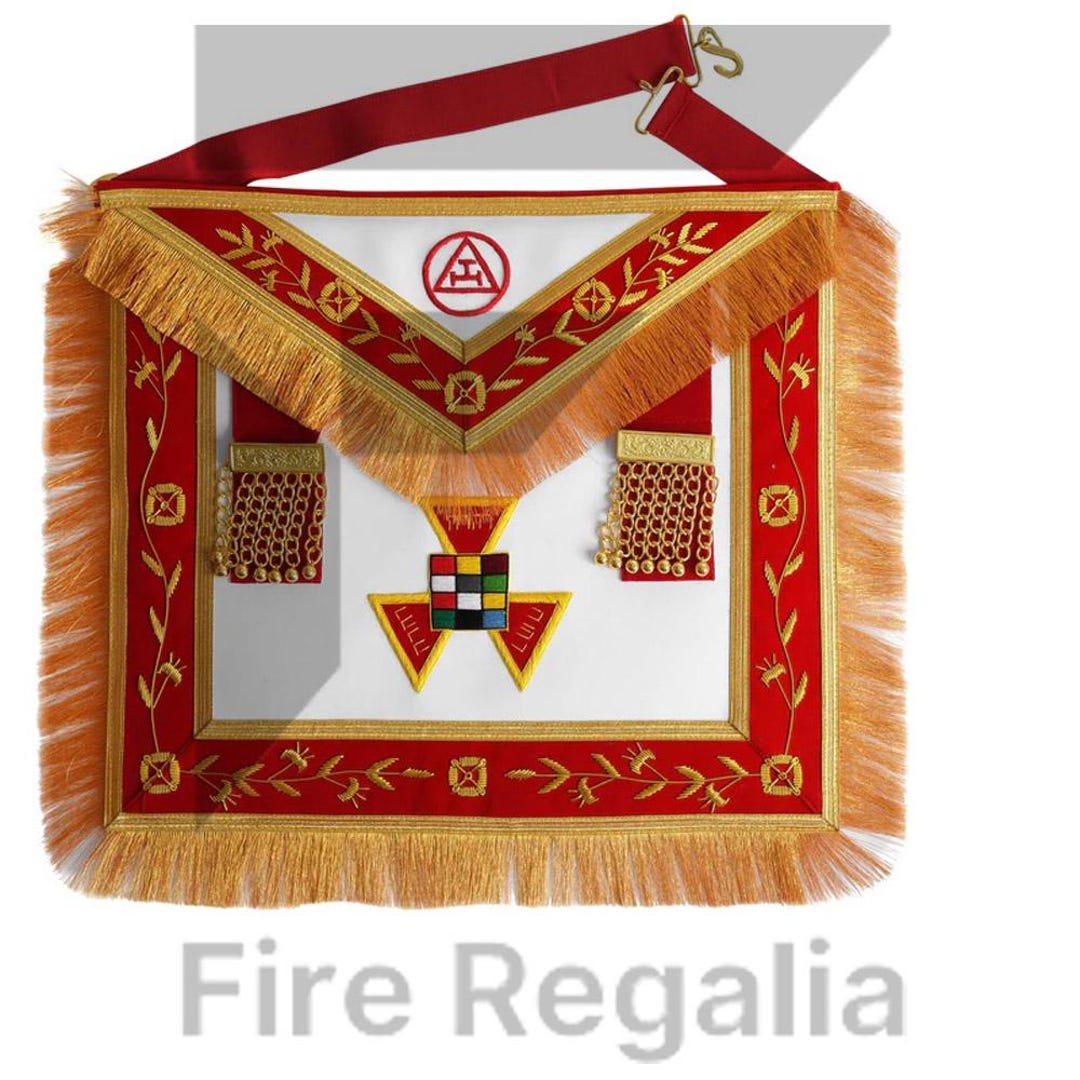 Past High Priest Royal Arch Apron – Red Velvet Masonic Apron With ...