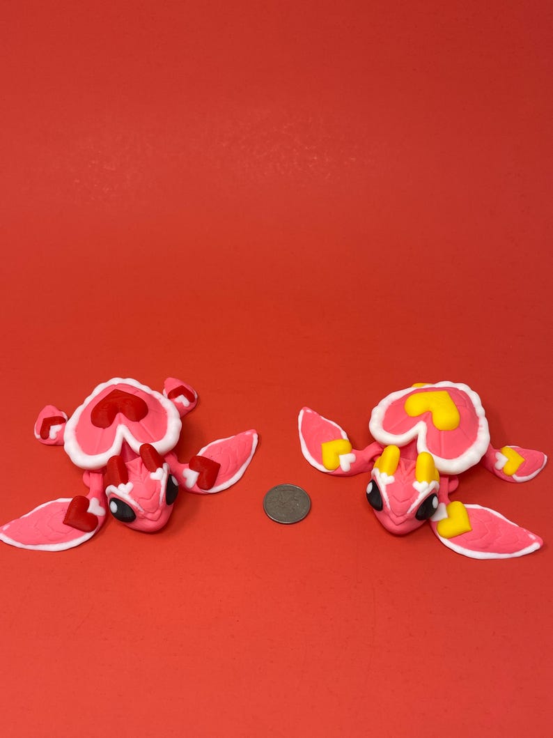 Heart Turtle 3D Printed Fidget Toy, Articulated Turtle, Multi Color ...