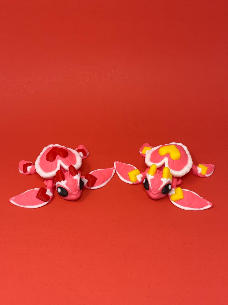 Heart Turtle 3D Printed Fidget Toy, Articulated Turtle, Multi Color ...