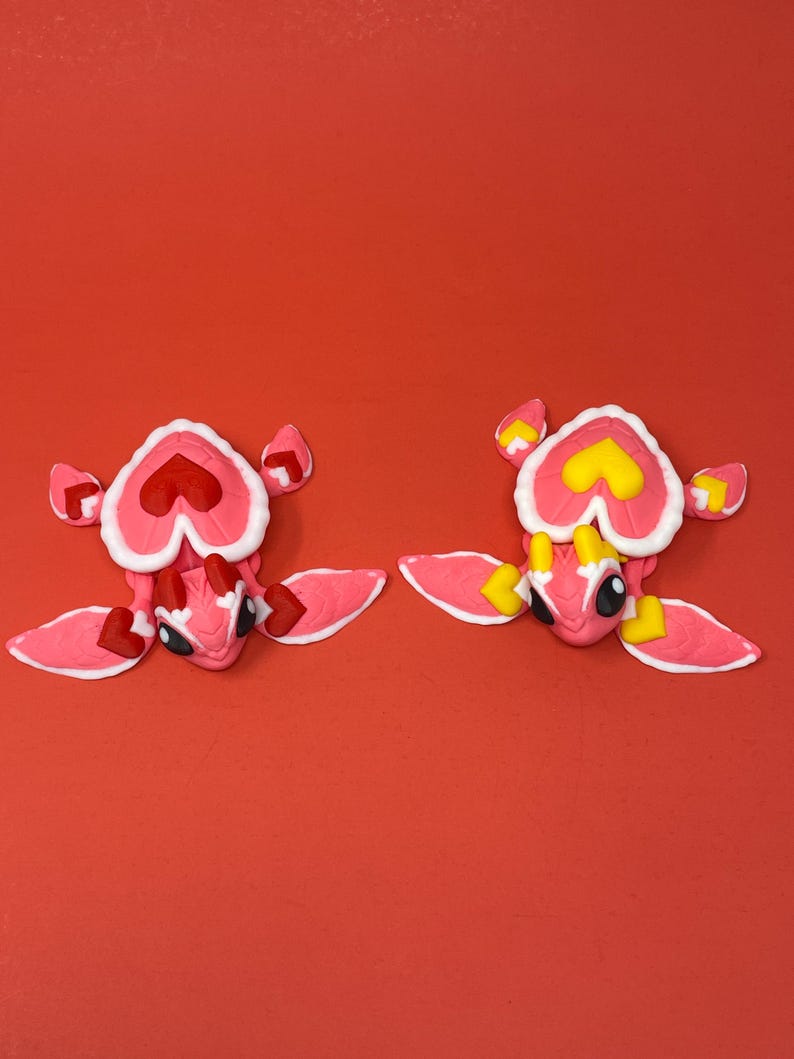Heart Turtle 3D Printed Fidget Toy, Articulated Turtle, Multi Color ...