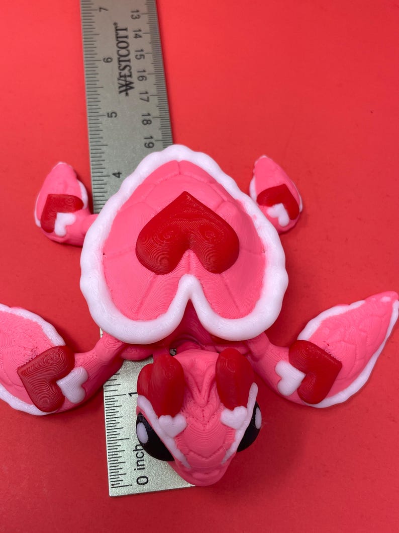 Heart Turtle 3D Printed Fidget Toy, Articulated Turtle, Multi Color ...