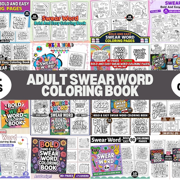 Swear Word Coloring Pages - Etsy