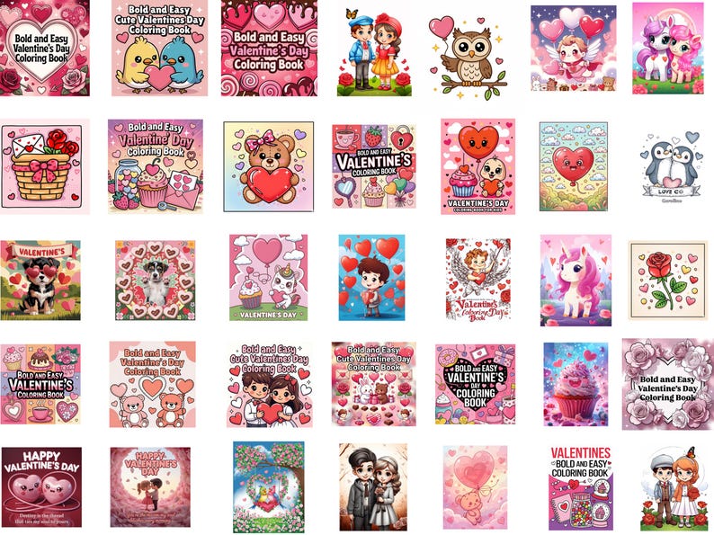 Valentine's Day Coloring Book Bundle | 3000+ Pages (digital Download ...