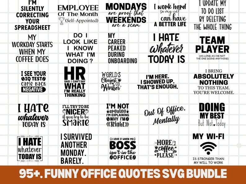 Funny Office Quotes SVG Bundle: Sarcastic Work Designs (digital ...